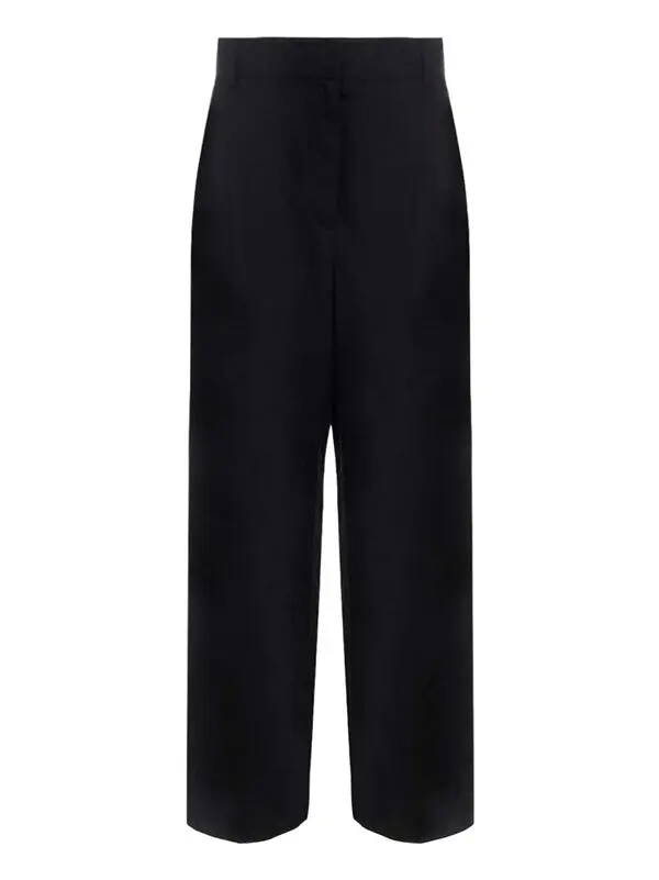 FERRAGAMO Silk And Linen Trousers - Black