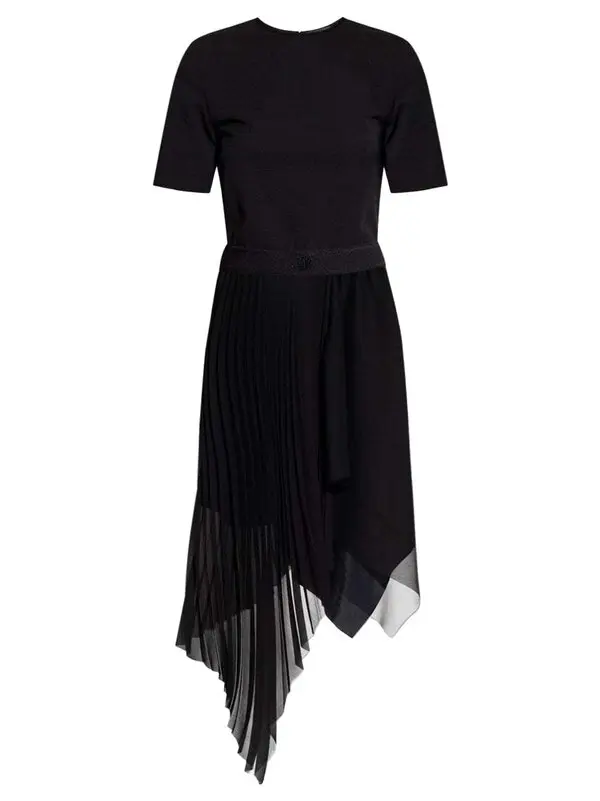 Givenchy Asymmetrical Pleated Dress - Black