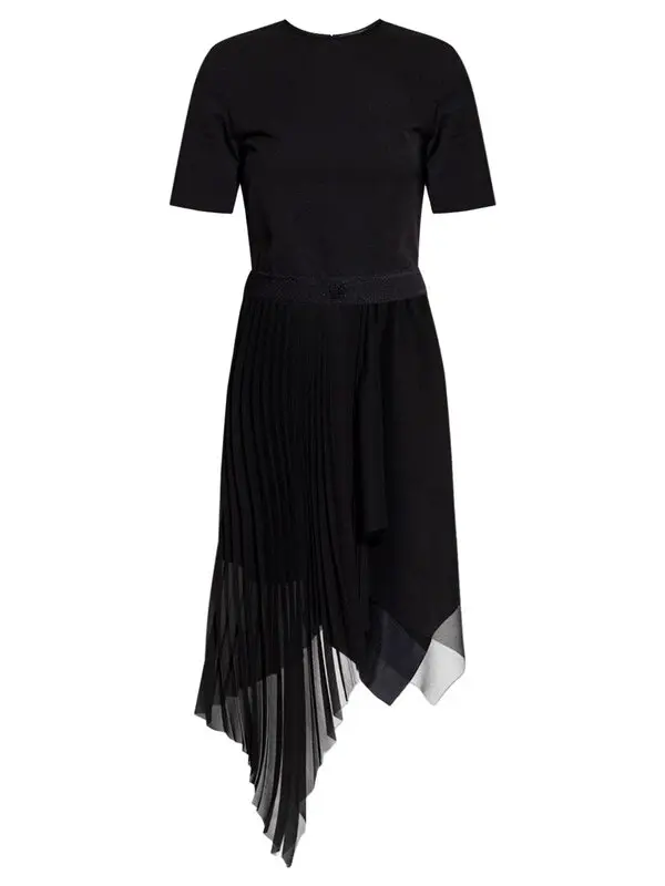 Givenchy Asymmetrical Pleated Dress - Black
