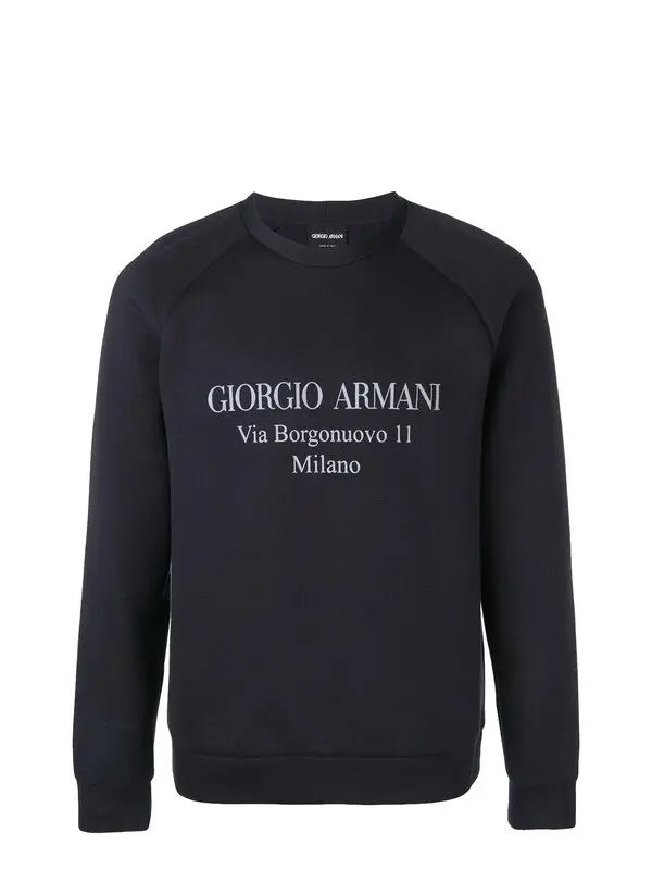 Giorgio Armani Borgonuovo 11 Cotton Double Jersey Sweatshirt - Blue