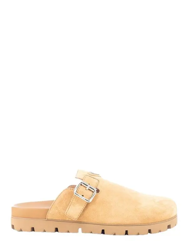 Prada Buckled Suede Slip On Slippers - Multicolor