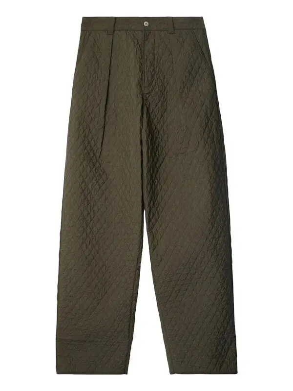 Burberry Quilted Pleated Pants - Green