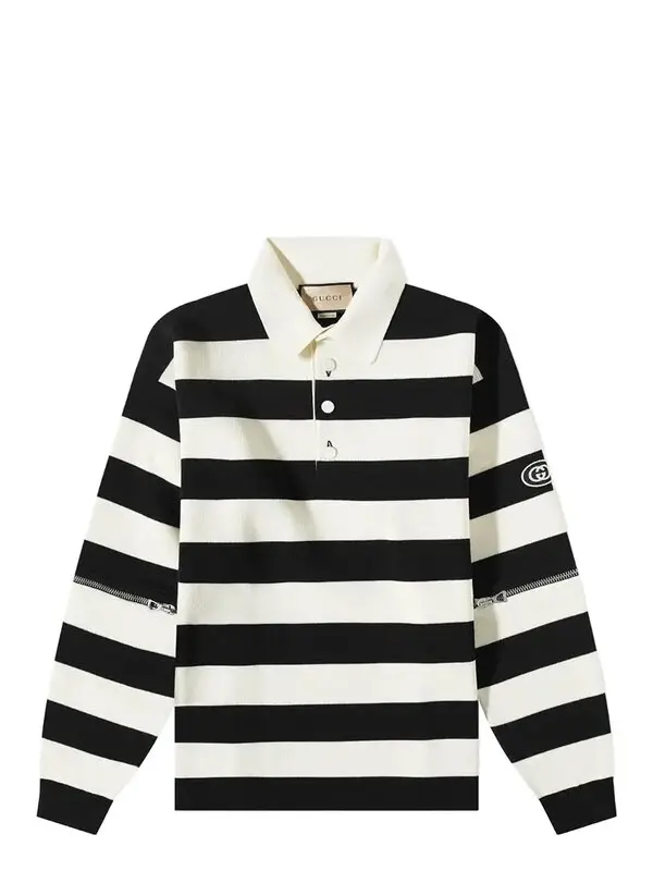 Gucci Striped Cotton Polo - White