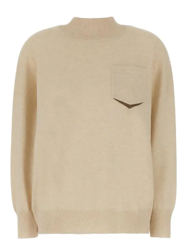 Brunello Cucinelli Mock Neck Pullover Knitwear - Multicolor