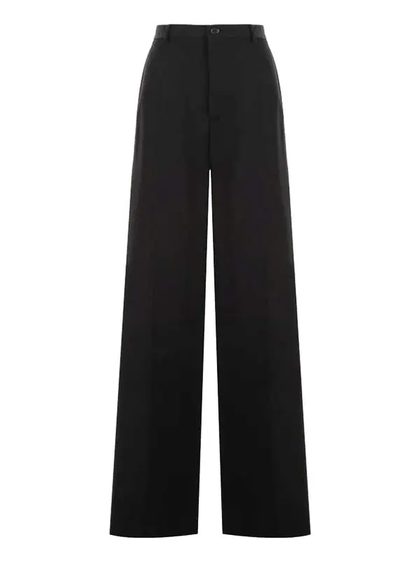 Balenciaga Wool Flared Pants - Black