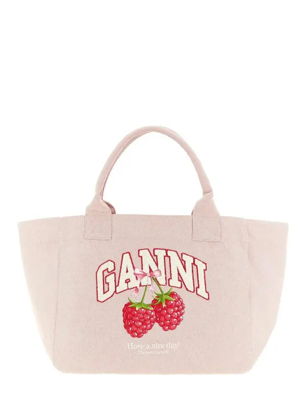 GANNI Medium 'raspberry' Shopping Bag - Pink