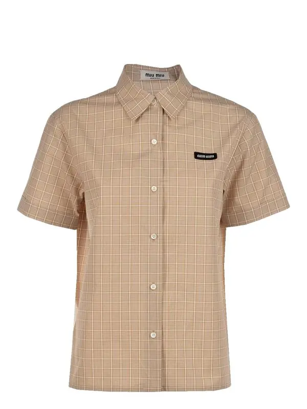 Miu Miu Check Short Sleeve Shirt - Multicolor