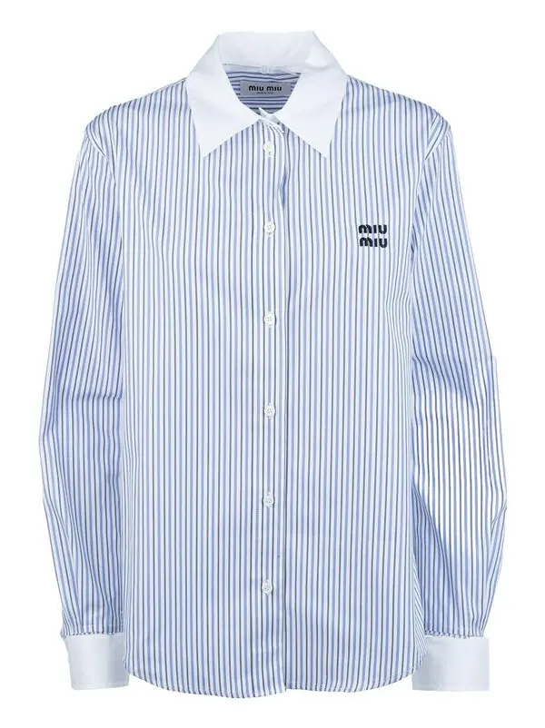 Miu Miu Striped Button Up Shirt - Multicolor