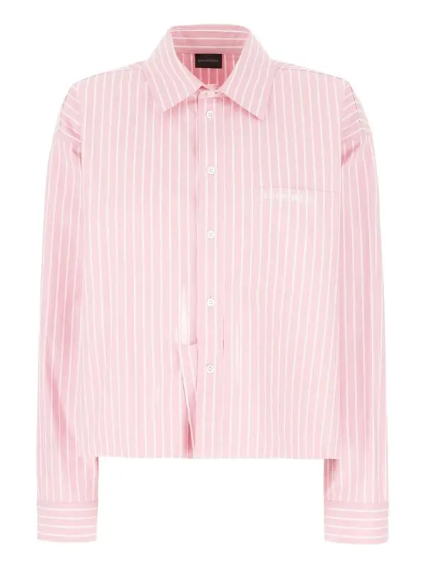 Balenciaga Striped Button Up Shirt - Multicolor