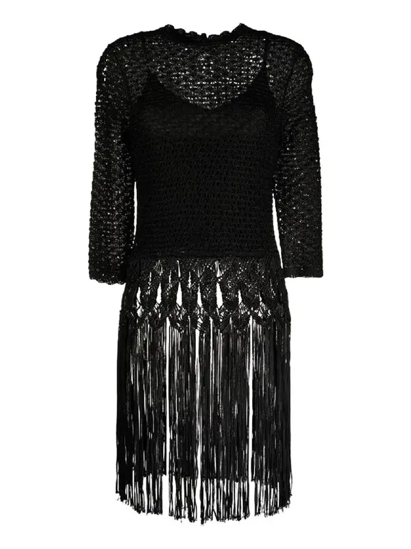 Zimmermann Fringe Finish Knitted Sweater - Black