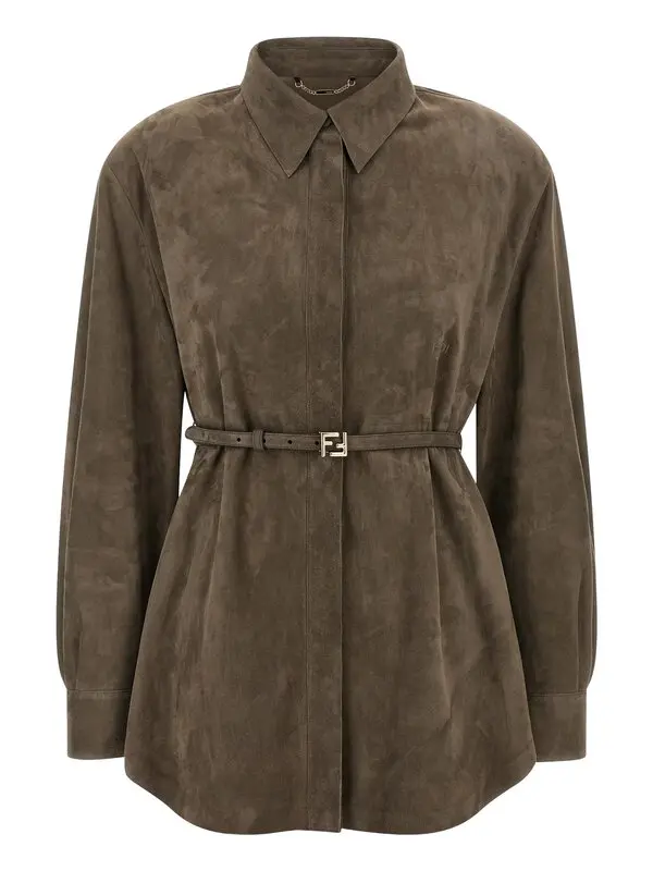 Fendi Suede Shirt - Gray