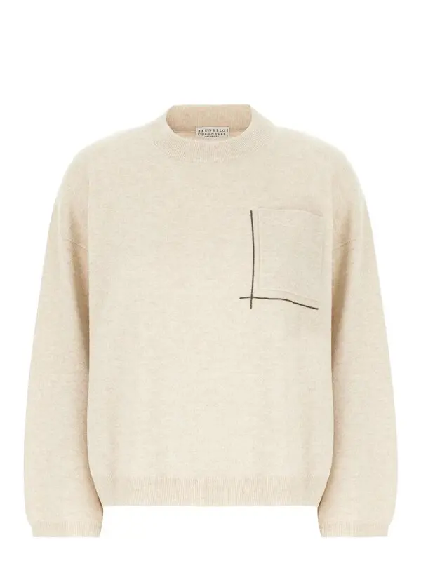 Brunello Cucinelli Crew Neck Pocket Knitwear - Multicolor