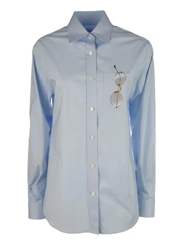 Moschino Classic Collar Long Sleeve Button Up Shirt - Multicolor