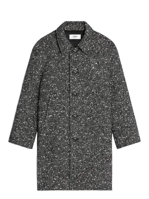 Celine Camden Wool Tweed Coat - Gray