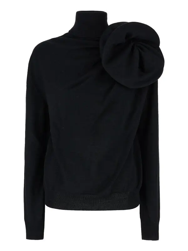 Moschino Turtleneck Knitwear With Applique - Multicolor