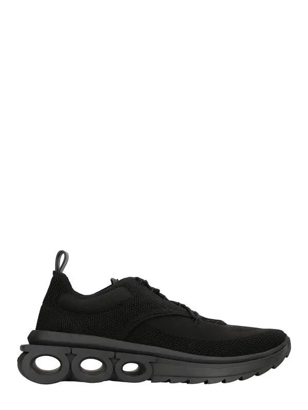 FERRAGAMO Gancini Knit Sneakers - Black