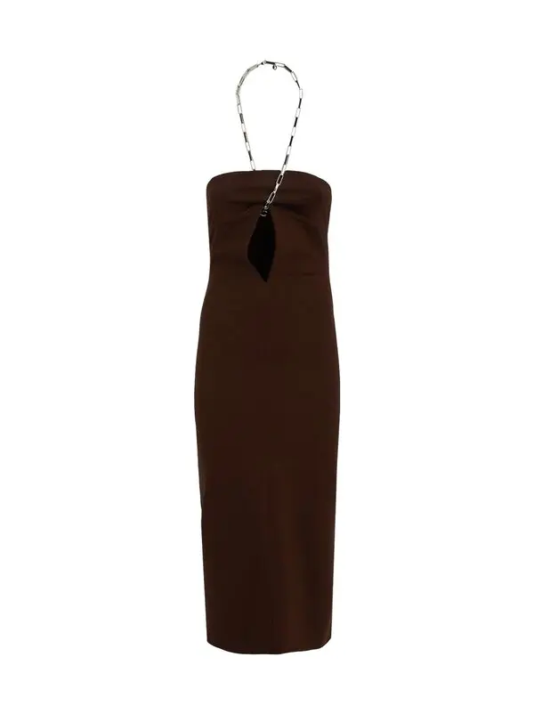 Attico Metal Chain Halter Dress - Multicolor