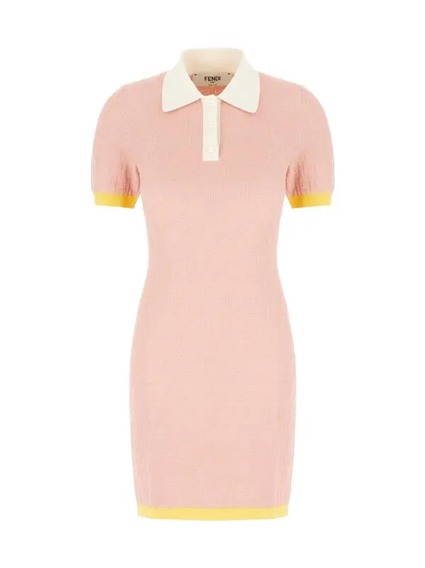 Fendi Short Sleeve Polo Dress - Multicolor