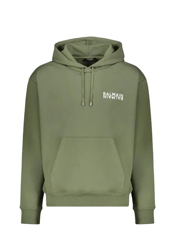 Balmain Logo Motif Hoodie - Green