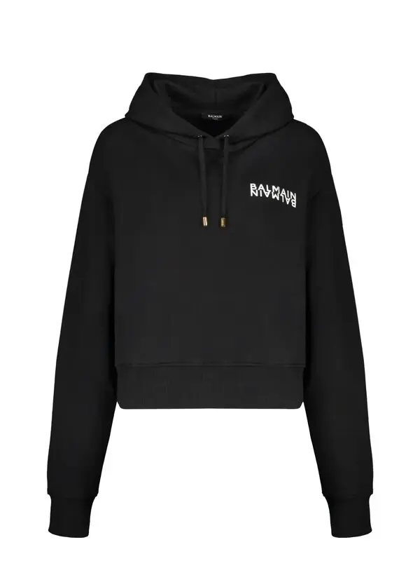 Balmain Logo Hoodie - Black