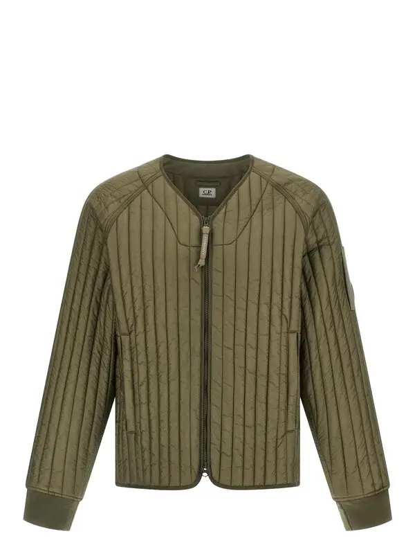 C.P. COMPANY Ribbed Down Jacket - Green