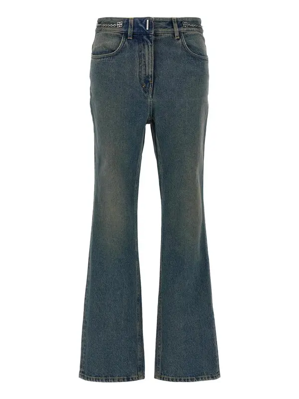 Givenchy Chain Logo Denim Jeans - Blue