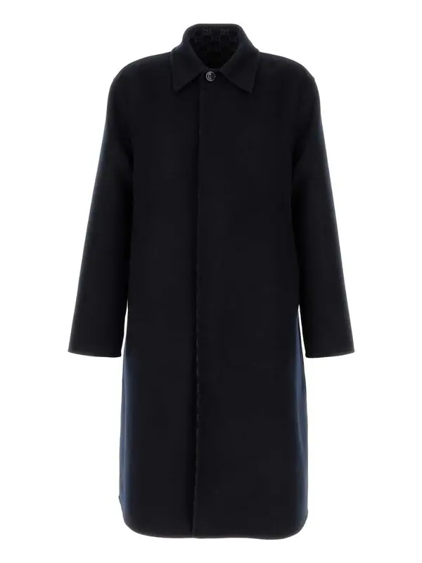Gucci Navy Wool Blend Coat - Blue