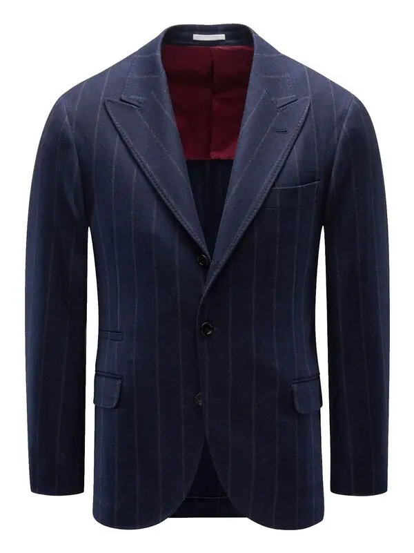 Brunello Cucinelli Wool Striped Jacket - Blue