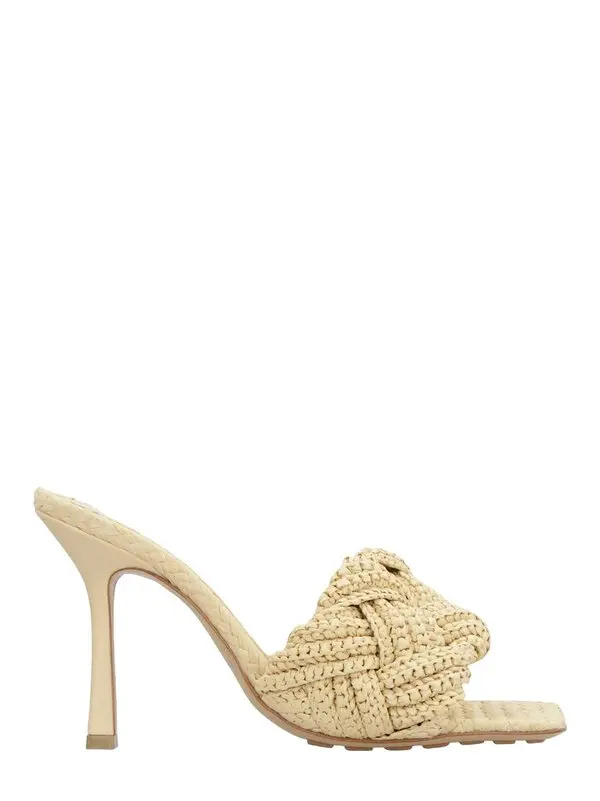 Bottega Veneta Lido Raffia Mules - Cream