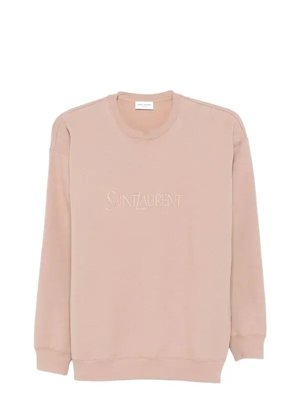 Saint Laurent Cotton Logo Sweatshirt - Pink