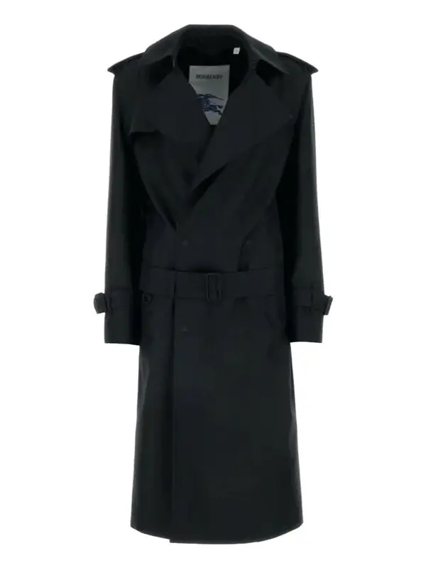 Burberry Silk Blend Trench Coat - Black