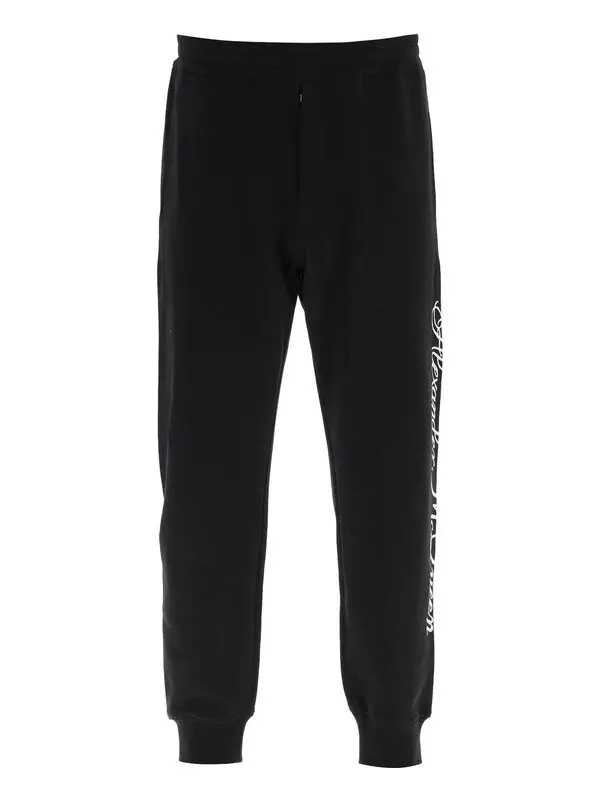 Alexander McQueen Logo Cotton Pants - Black