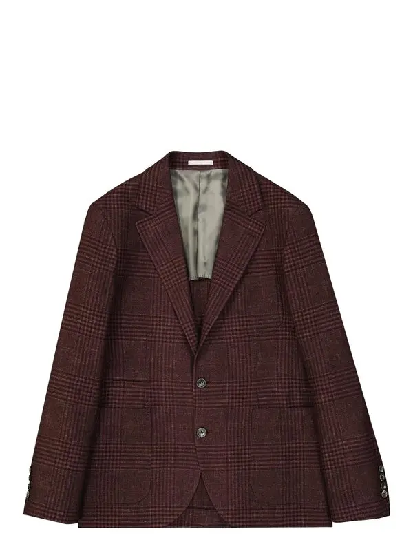 Brunello Cucinelli Tartan Wool Blend Jacket - Red