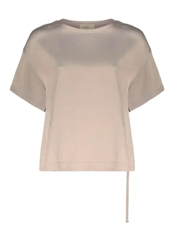 Herno Asymmetric Short-sleeve Blouse - Cream