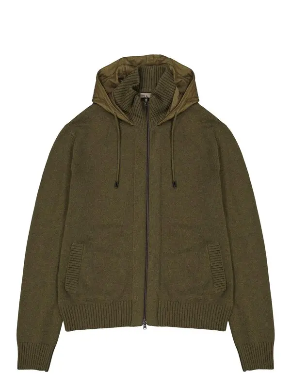 Herno Cashmere Zipped Hoodie - Green