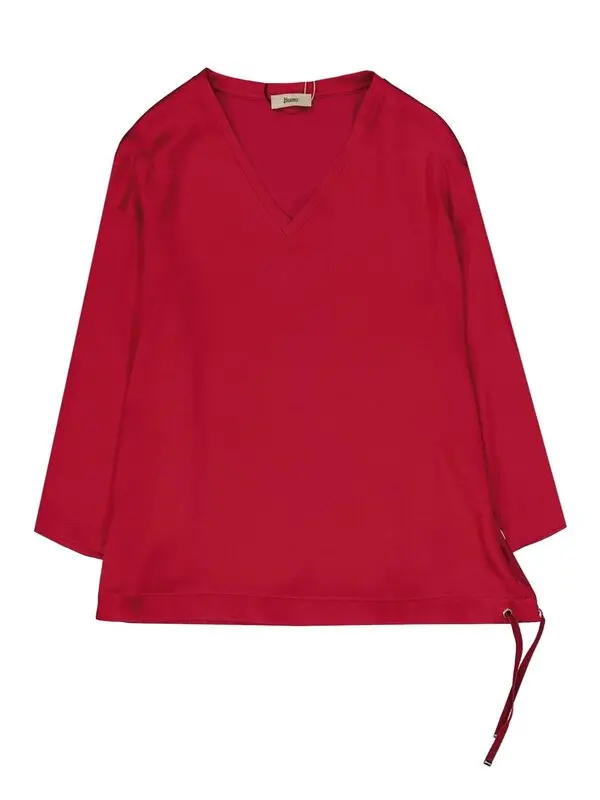 Herno Long-sleeve V-neck Top - Red