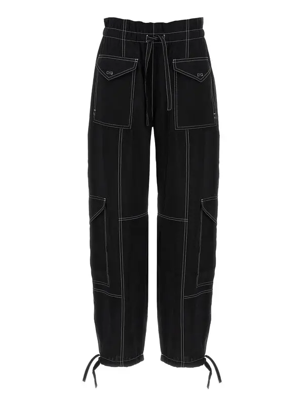 GANNI Light Slub Pocket Pants - Black