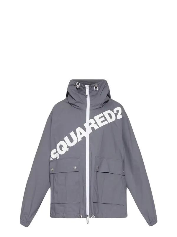 Dsquared2 Logo Hooded Windbreaker - Gray