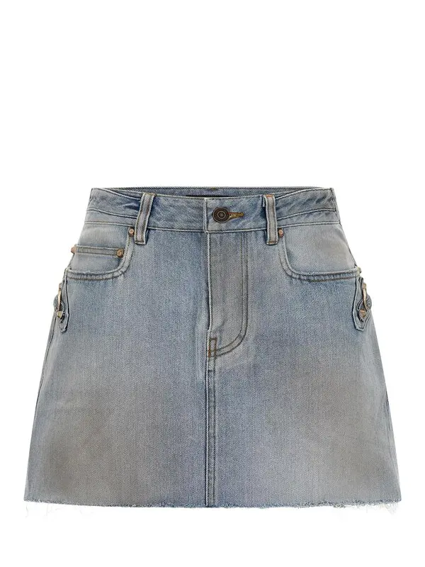 Balenciaga City Denim Miniskirt - Blue