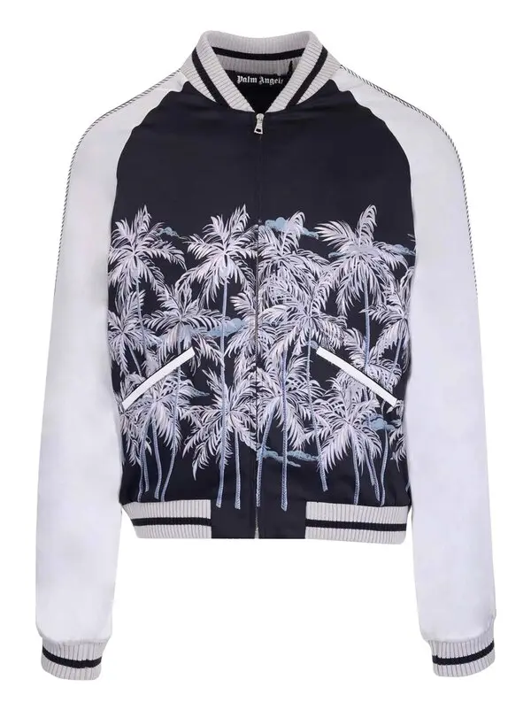 Palm Angels Casual Printed Bomber - Black