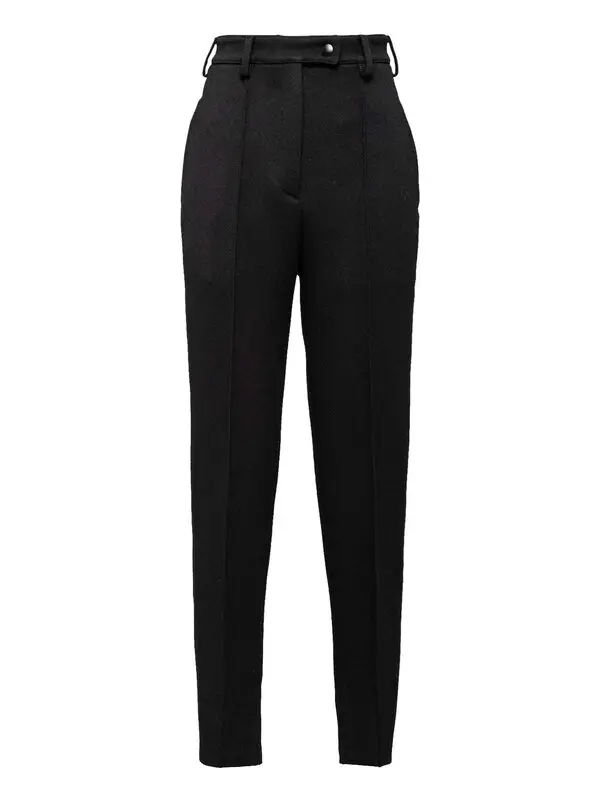 Prada Virgin Wool High Rise Trousers - Black