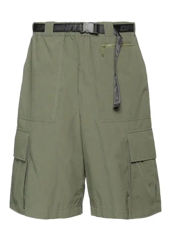 Off-White Bermuda Shorts - Green
