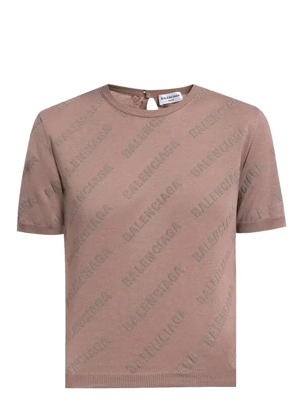 Balenciaga Knitted Top - Brown