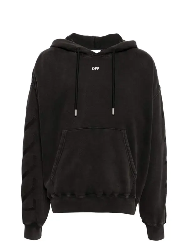 Off-White St. Matthew Over Cotton Hoodie Sweatshirt - Black