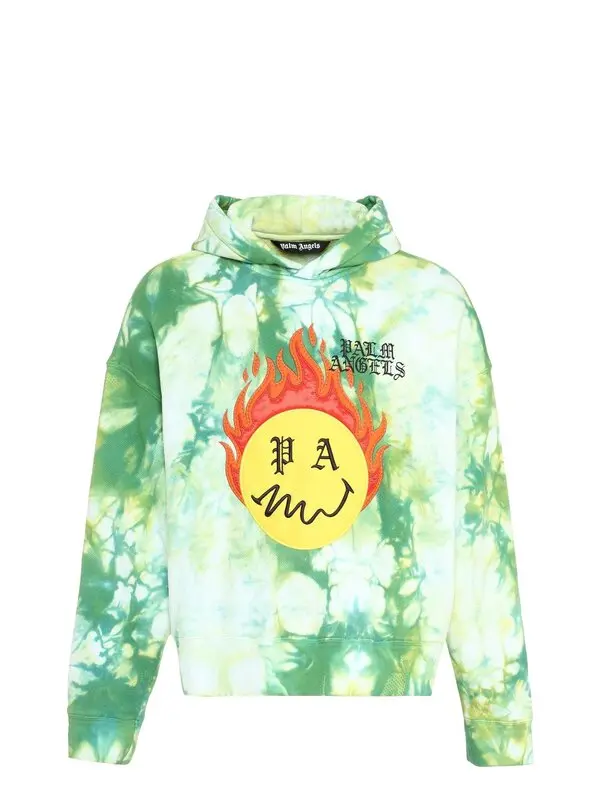 Palm Angels Hoodie Patch Sweatshirt - Green