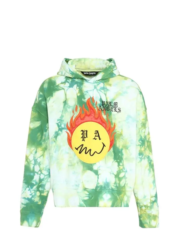 Palm Angels Hoodie Patch Sweatshirt - Green