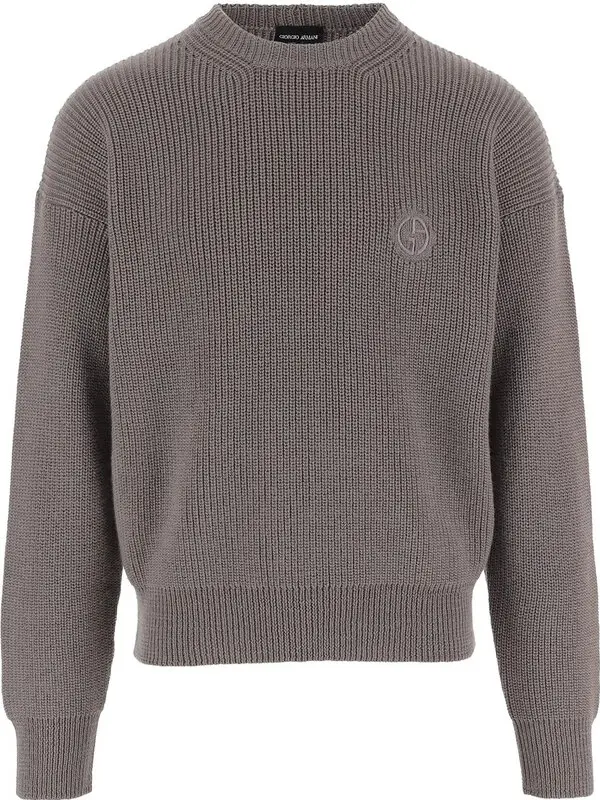 Giorgio Armani Virgin Wool Crewneck Sweater - Gray