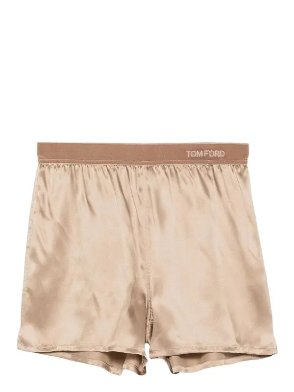 TOM FORD Logo-waistband Silk Shorts - Multicolor