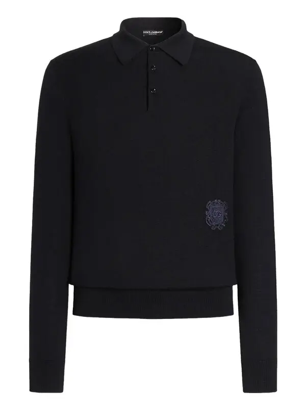 Dolce & Gabbana Polo In Lana Vergine - Blue
