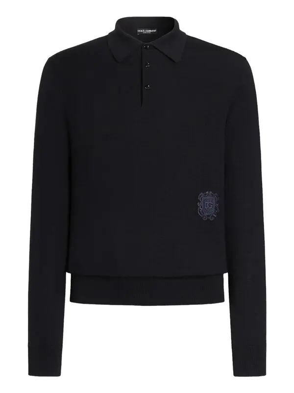 Dolce & Gabbana Polo In Lana Vergine - Blue